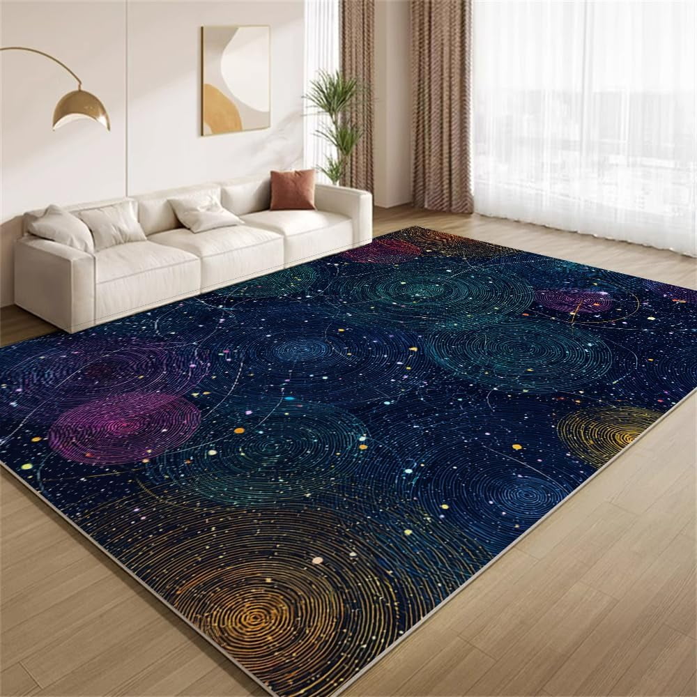 Abstract Colorful Swirls Rug 5x7 Area Rugs Multicolor Lines Texture ...