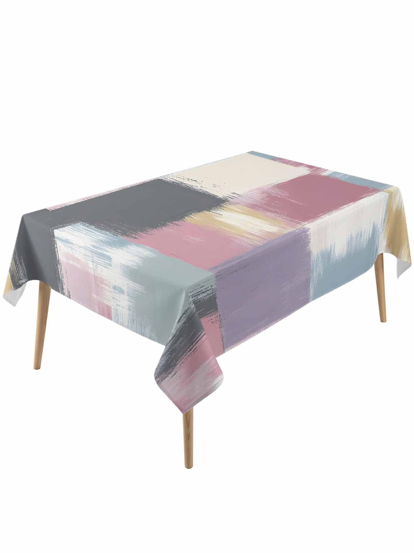 Abstract Colorful Table Cloth, Modern Geometric Grunge Art Ombre ...
