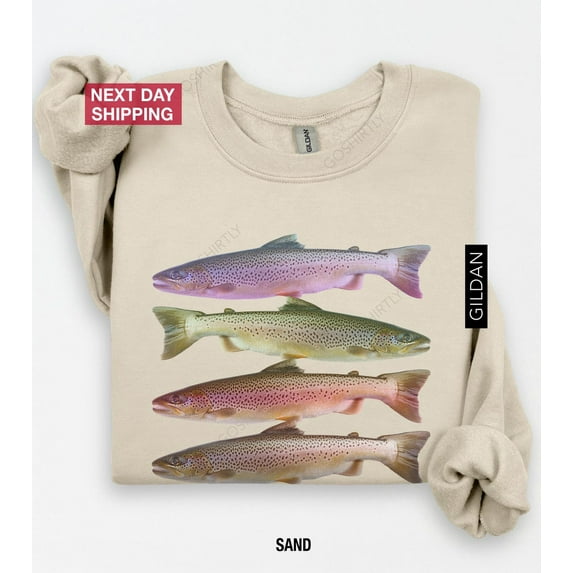 Abstract Colorful Trout In A Row Sweatshirt - River Fish Trout Species ...
