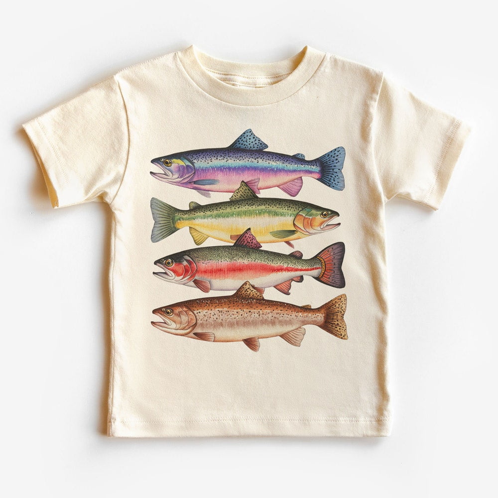Abstract Colorful Trout In A Row Toddler Shirt - River Fish Species ...