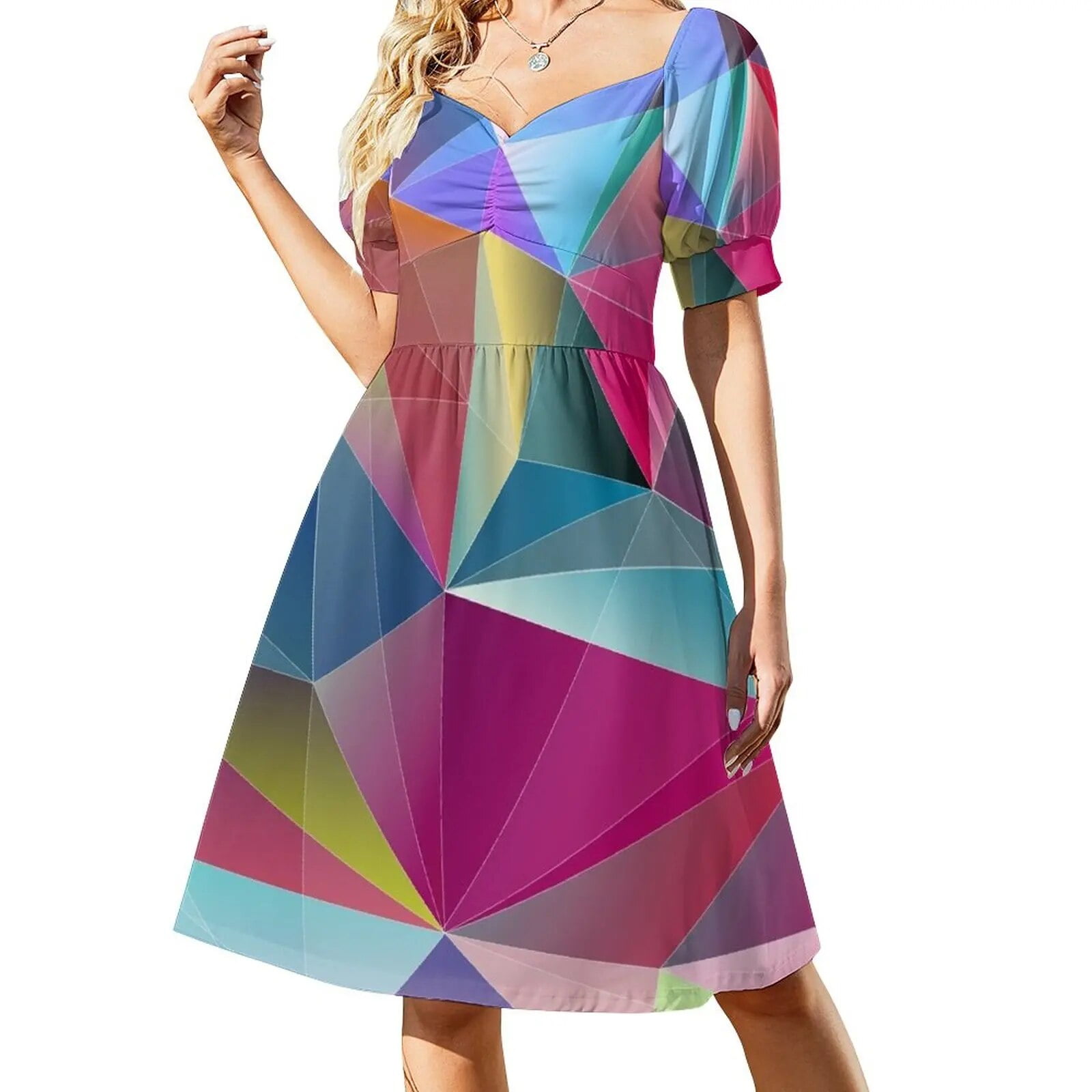 Abstract Colorful s Geometric Background Pattern Dress summer dress ...