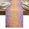 Abstract Colors Cotton Linen Table Runner Purple Orange Clouds Mist ...