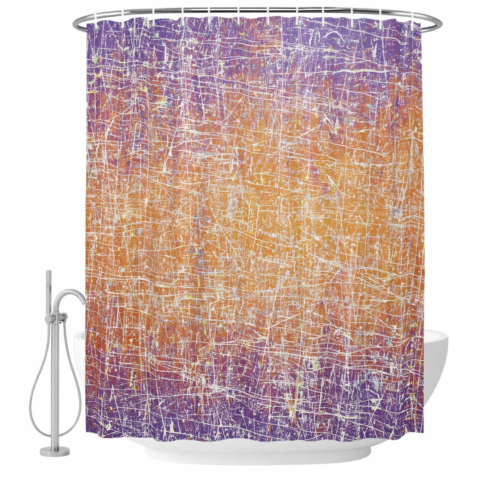 Abstract Colors Shower Curtain for Bathroom, Purple Orange Clouds Mist ...