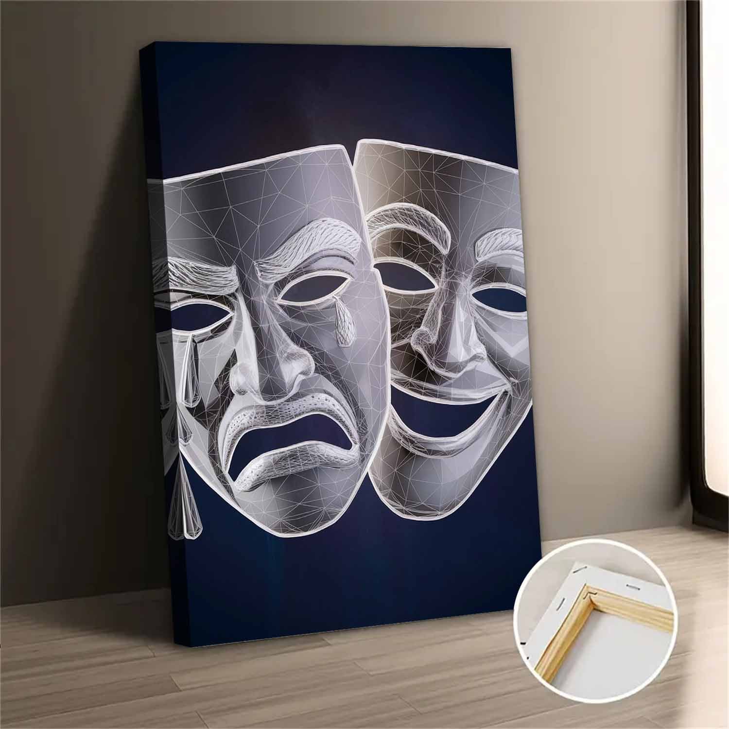 Abstract Comedy And Tragedy Masks Canvas Wall Art - Walmart.com