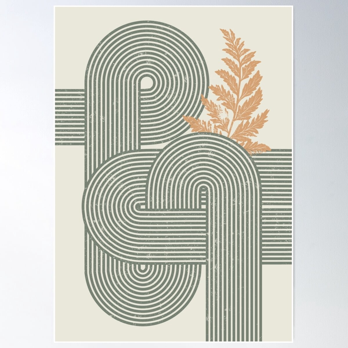 Abstract Composition With Leaf. Poster Wall Art Modern Wall Decor For ...