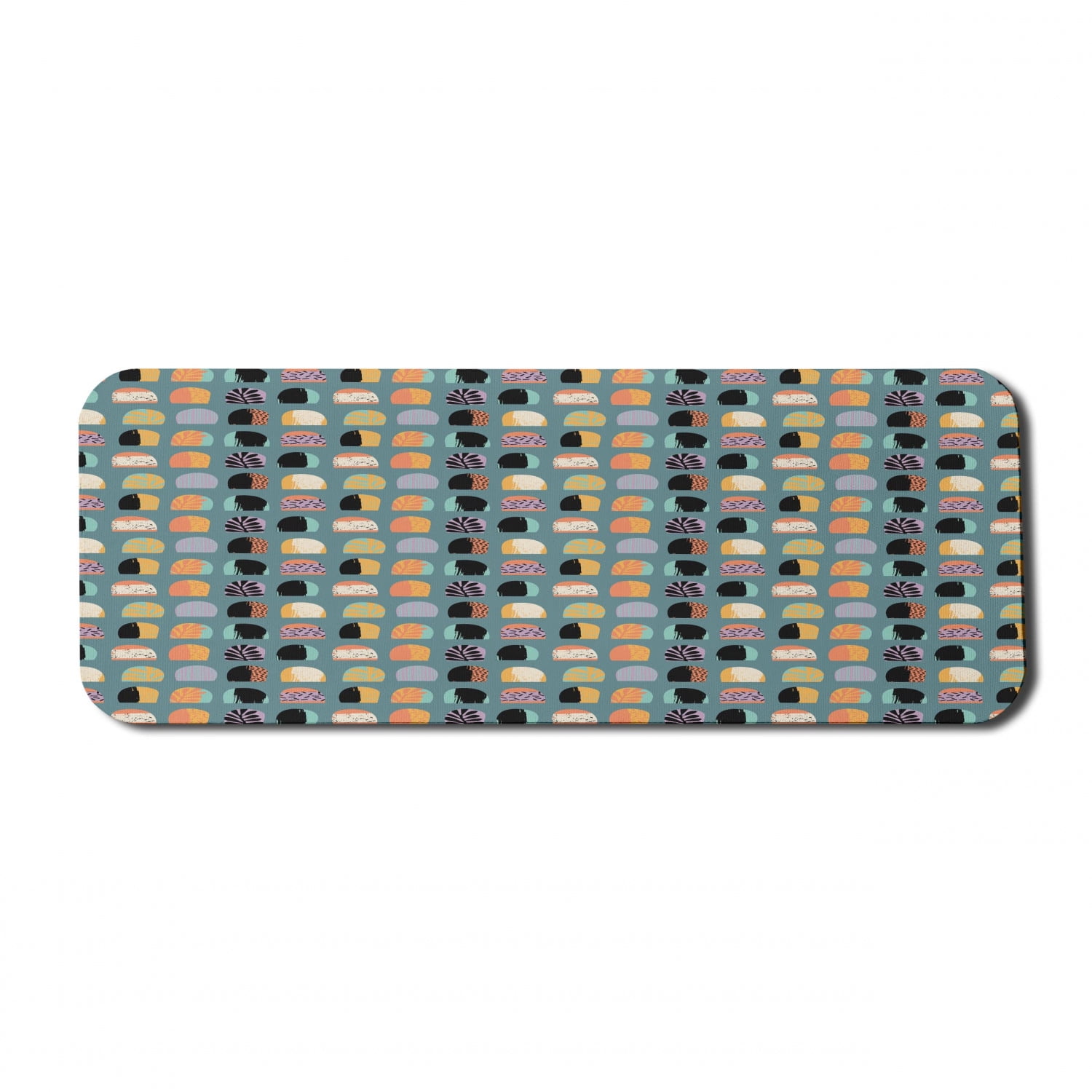 Abstract Computer Mouse Pad, Colorful Hand Drawn Oval Shapes with ...