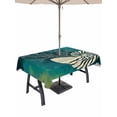 Abstract Conch Rectangle Outdoor Tablecloth with Umbrella Hole Marine ...
