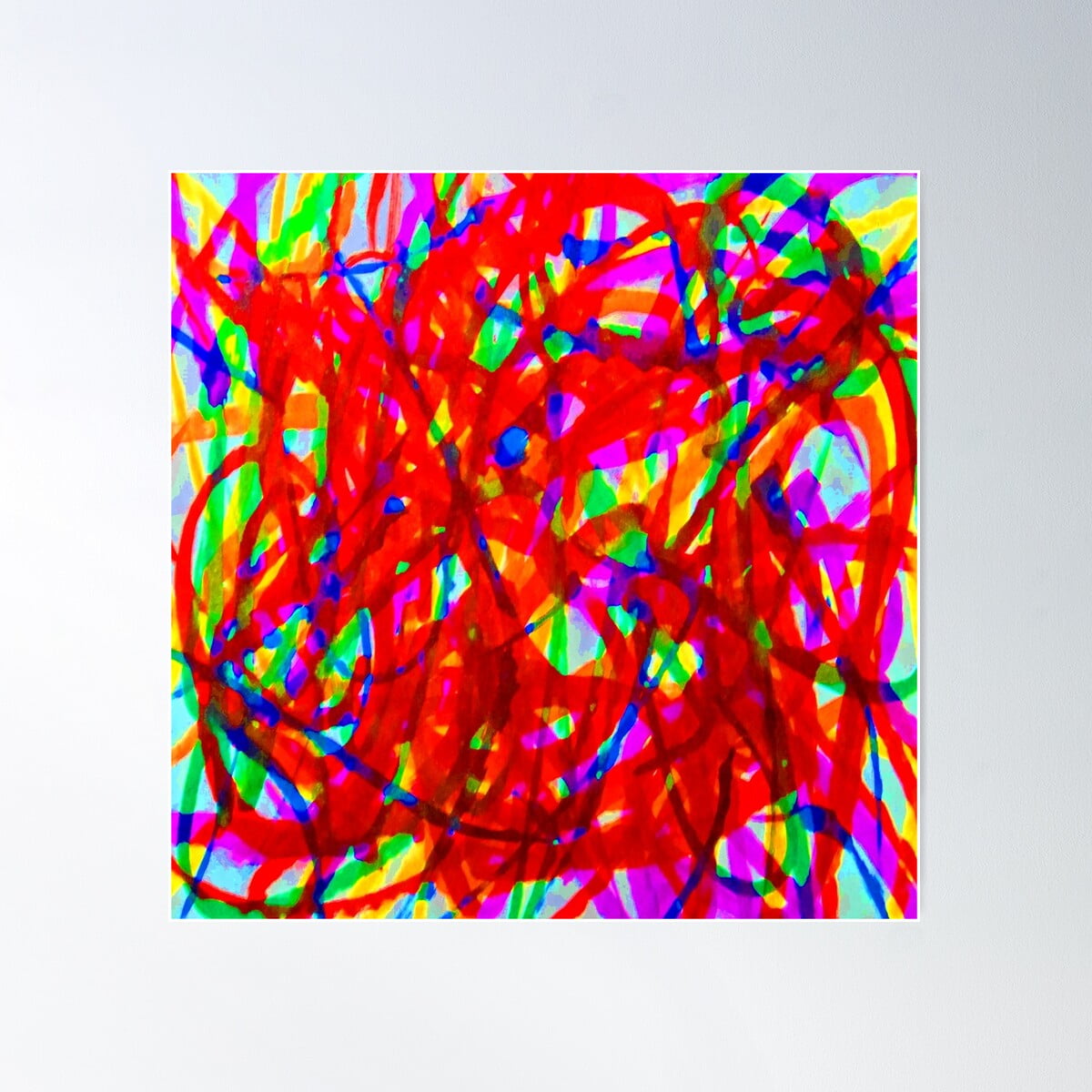 Abstract Confusion Poster Wall Art, Modern Wall Decor For Living Room ...