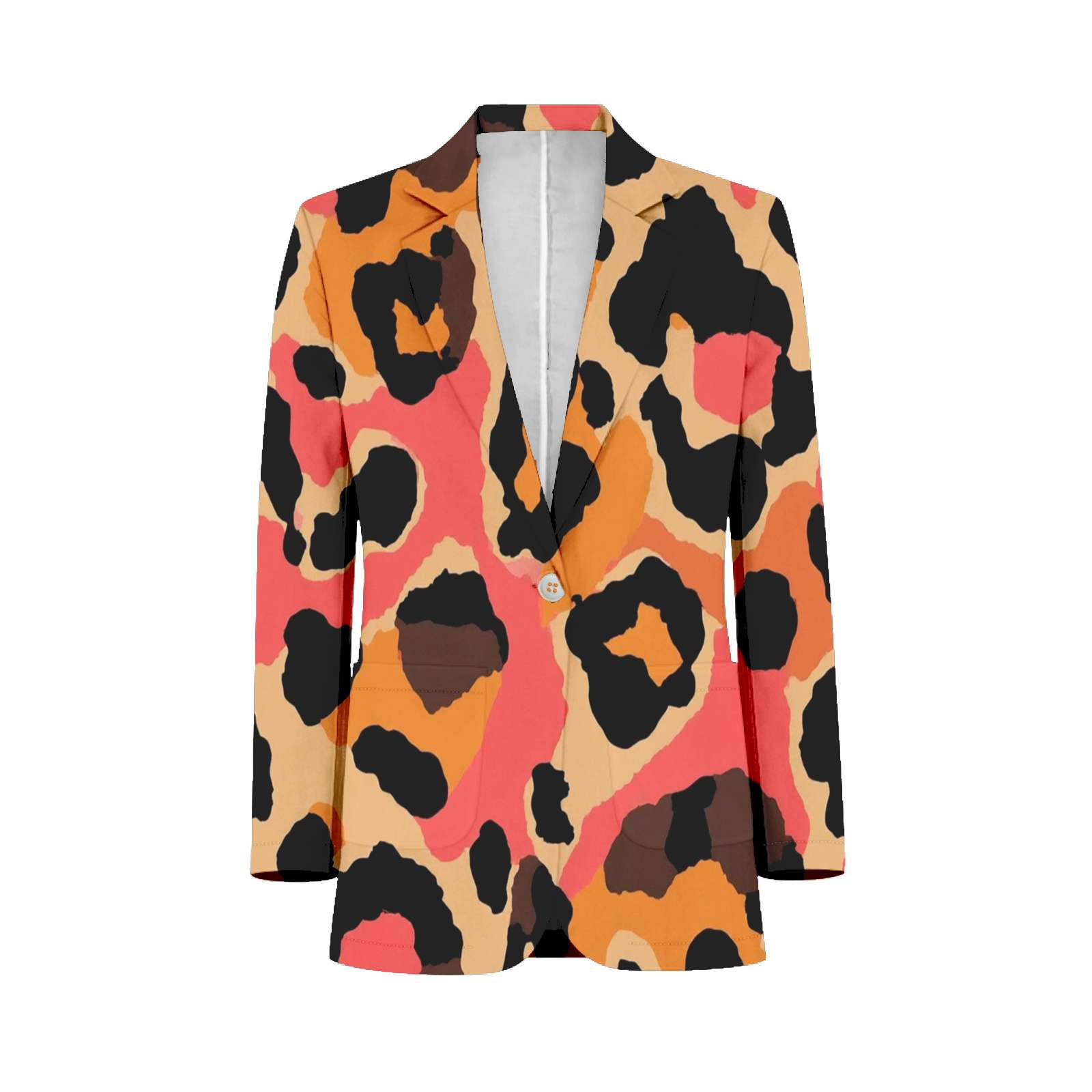 Abstract Coral Leopard Print Customized Men's Suits full man Shawl ...
