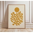 Abstract Coral Print Mid Century Modern Geometric Art Boho Sun Decor ...