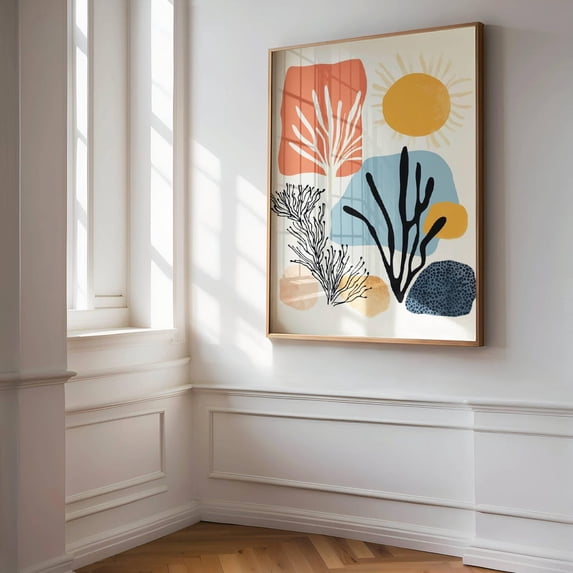 Abstract Coral Reef Nautical Terracotta River Wall Art, Unframed Paper ...