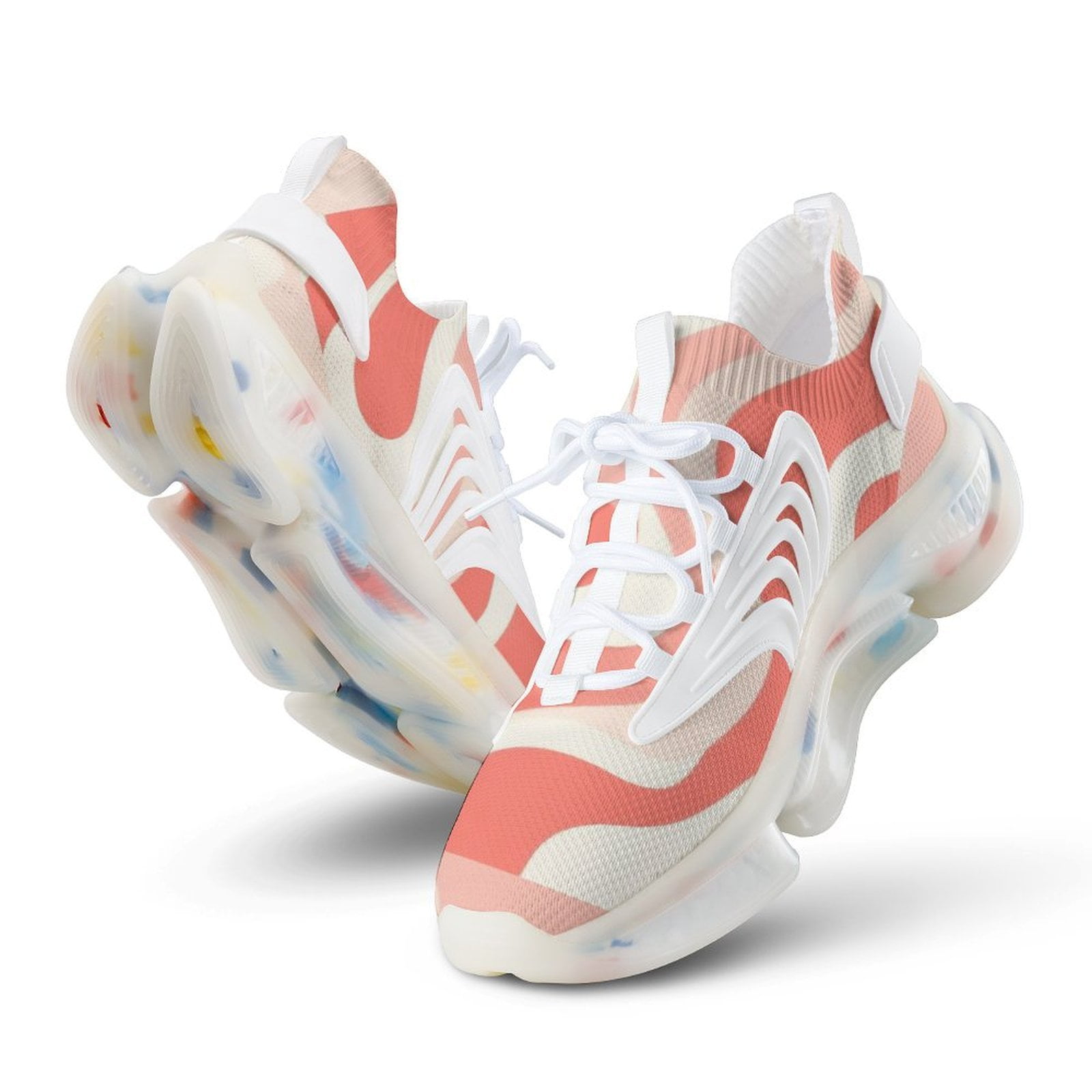 Abstract Coral Wavy Pattern Design Walking Shoes for Men Woman ...