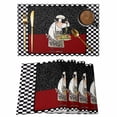 Abstract Cotton Linen Placemats Set of 2, Cartoon Style Cooks Black ...