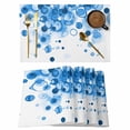 Abstract Cotton Linen Placemats Set of 4, Blue Gradient Watercolors Ink ...