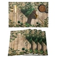 Abstract Cotton Linen Placemats Set of 4, Women with Head Scarves Green ...