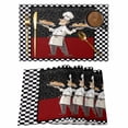 Abstract Cotton Linen Placemats Set of 6, Cartoon Style Chef Bread ...