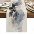 Abstract Cotton Linen Table Runner Ink Painting Mottled Gradient Blue ...