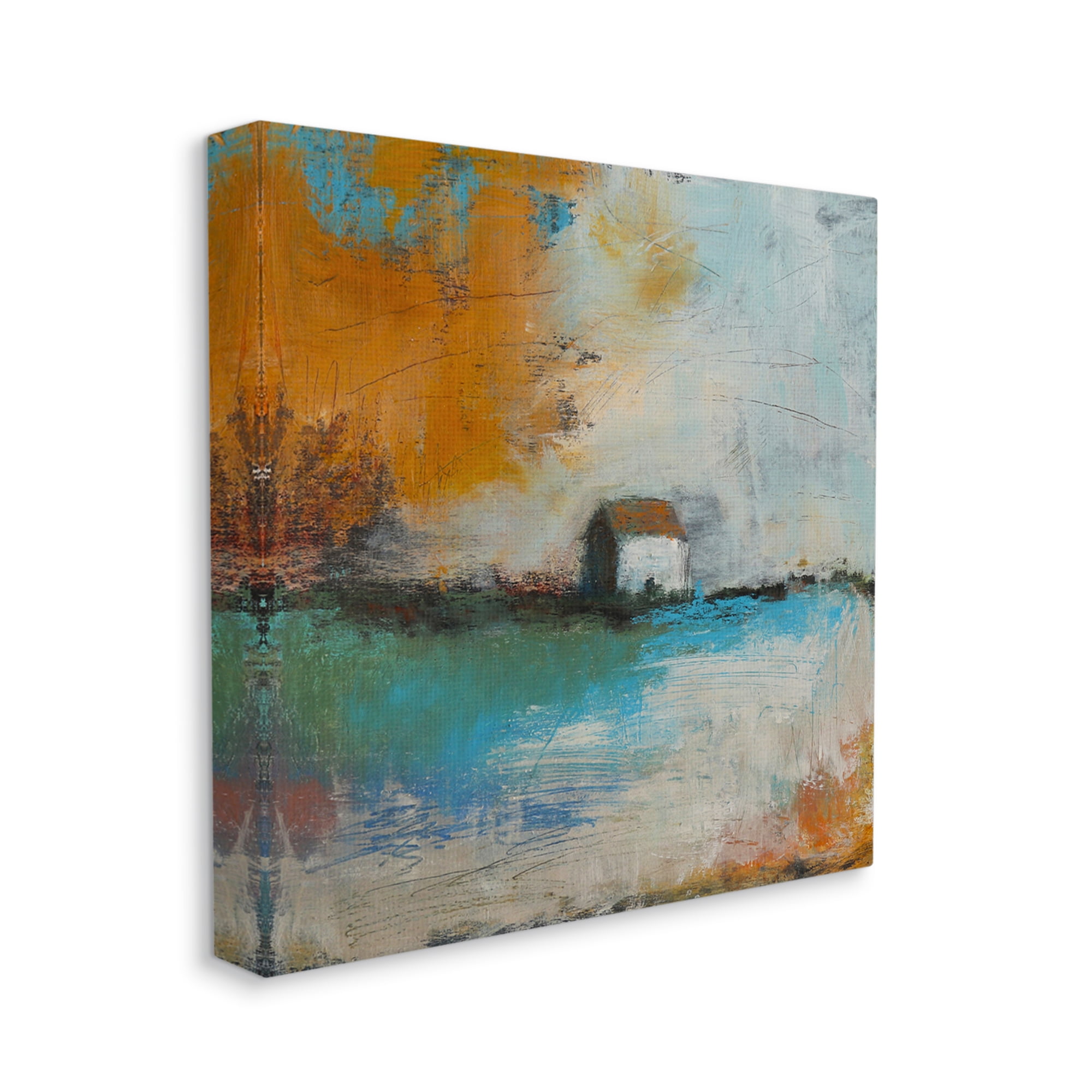 Abstract Country Farmhouse Landscape Orange Blue Sky Abstract Gallery ...