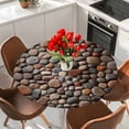 Abstract Country Stones Round Fitted Tablecloth with Elastic Edge ...