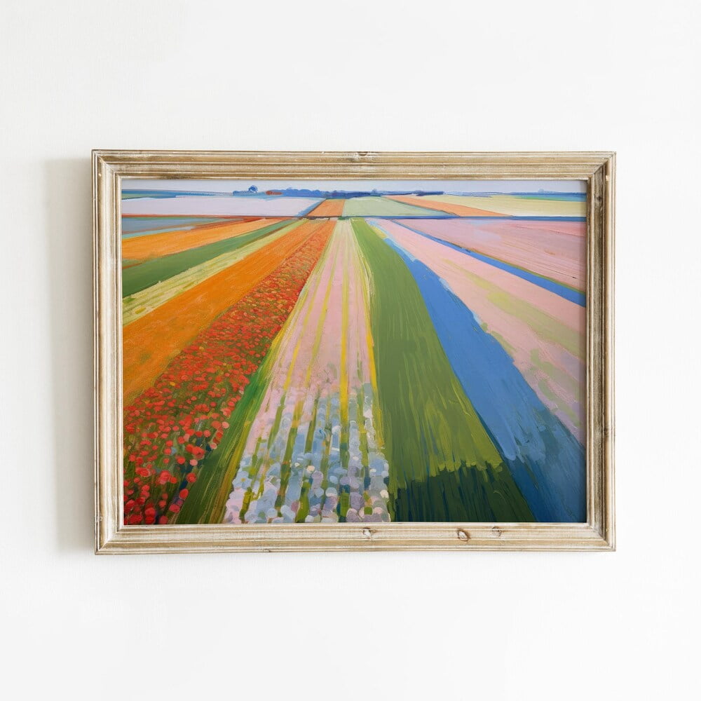 Abstract Countryside Soft Floral Guest Room Poster Home Decor Office ...