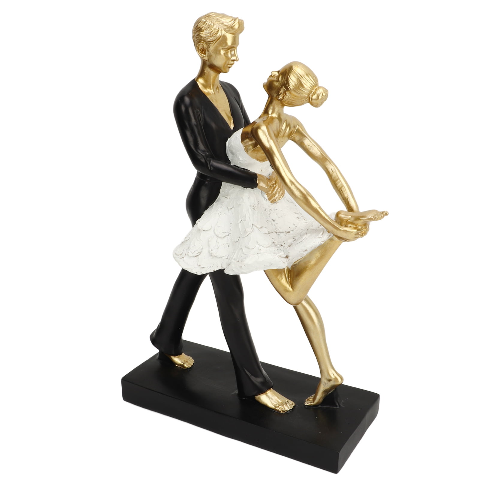 Abstract Couple Dancing Figurine, Gold Resin Ornament For Shelves ...