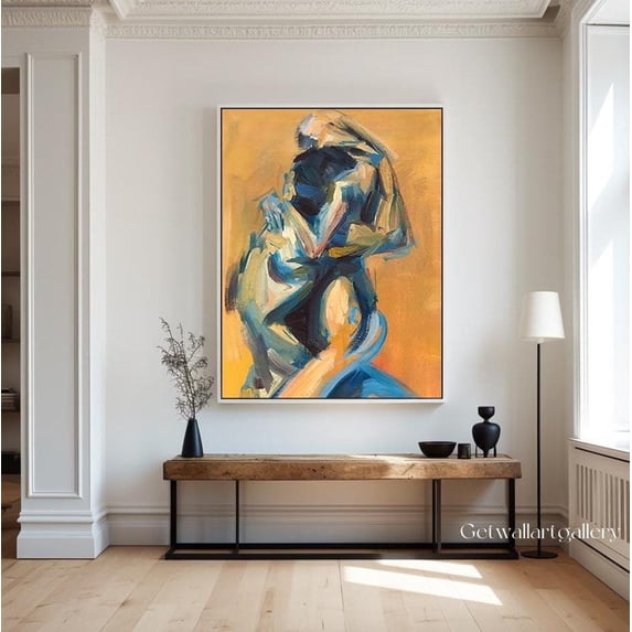 Abstract Couple Poster Wall Art Wabi-Sabi Figurative True Love Modern ...