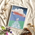 Abstract Couple Under Pink Cloud Whimsical Rainy Day Landscape Romantic ...