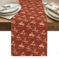 Abstract Cowboy Horse Cotton Linen Table Runner Vintage Red Background ...
