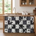 Abstract Cowhide Patchwork Cabinet Curtains for Kitchen 32"W x 55"L ...