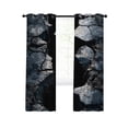 Abstract Crack Blackout Curtains for Bedroom Living Room, Black Gray ...