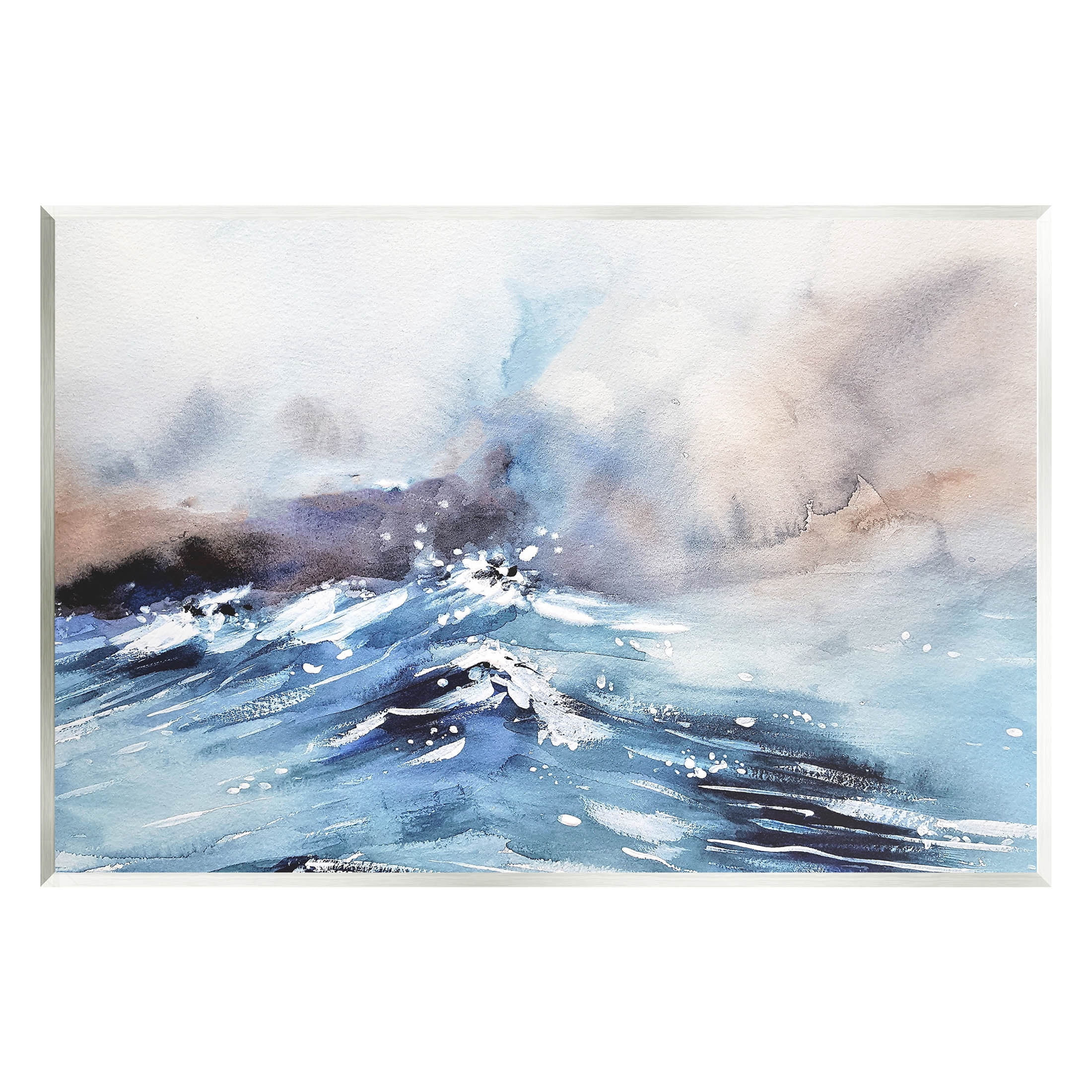 Abstract Crashing Ocean Waves Coastal Painting Unframed Art Print Wall ...