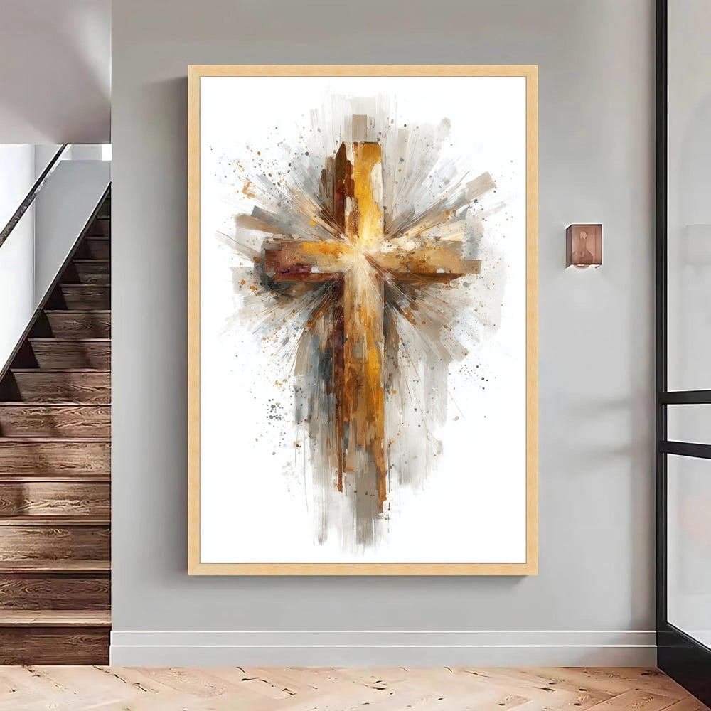 Abstract Cross Art Print Christian Wall Art Home Decor Office Wall Art ...