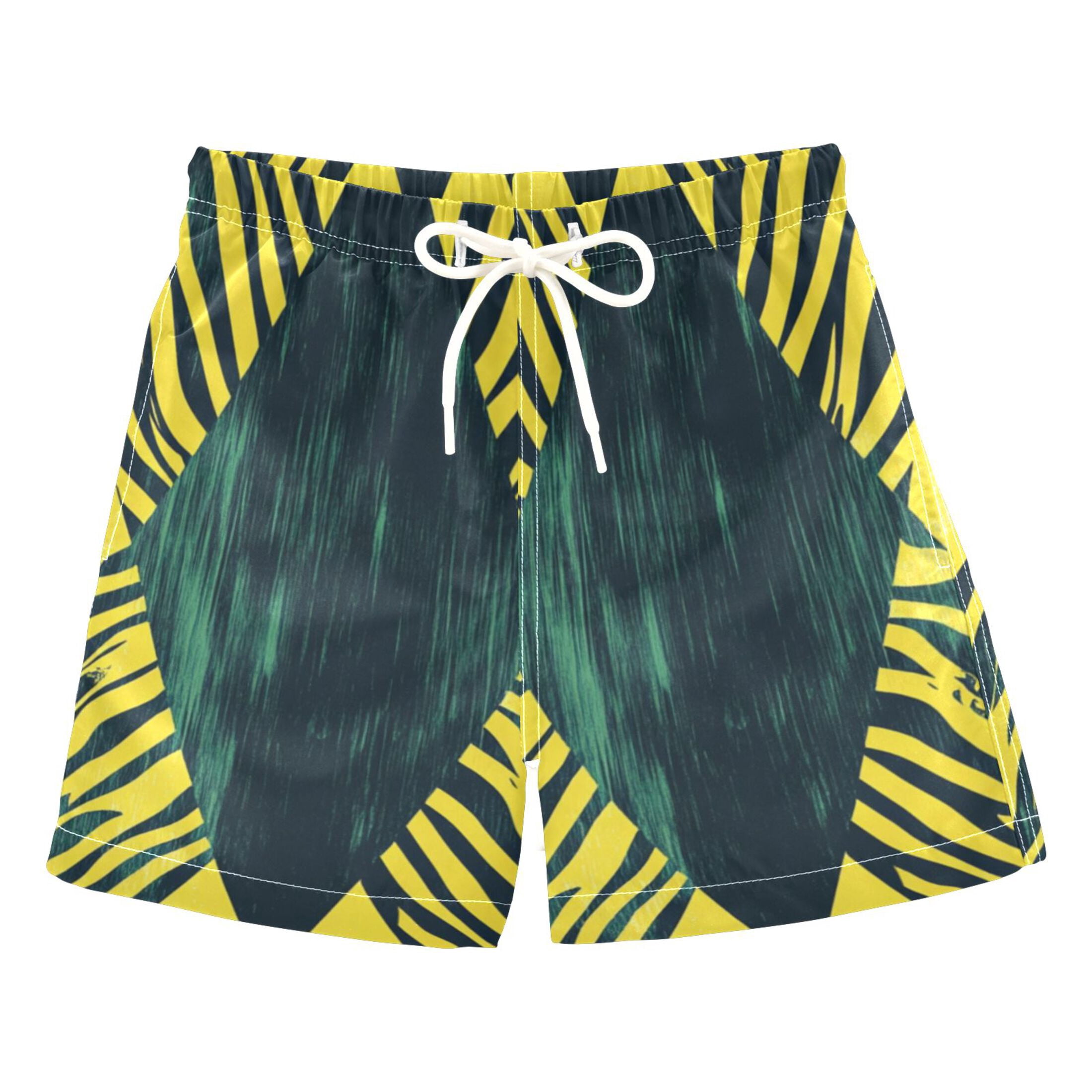 Abstract Cross Lines with Zebra Pattern Boys' Swim Trunks Board Shorts ...