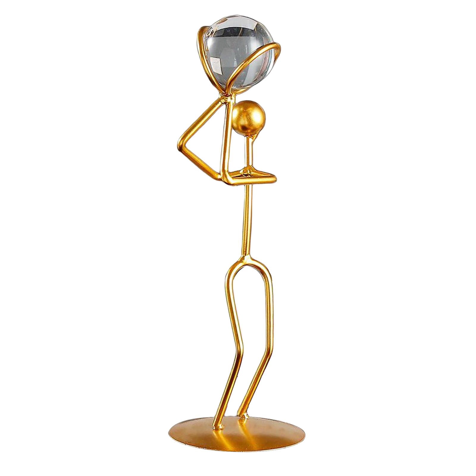 Abstract Crystal Ball Figurines Basketball Athlete Statue with Stand ...