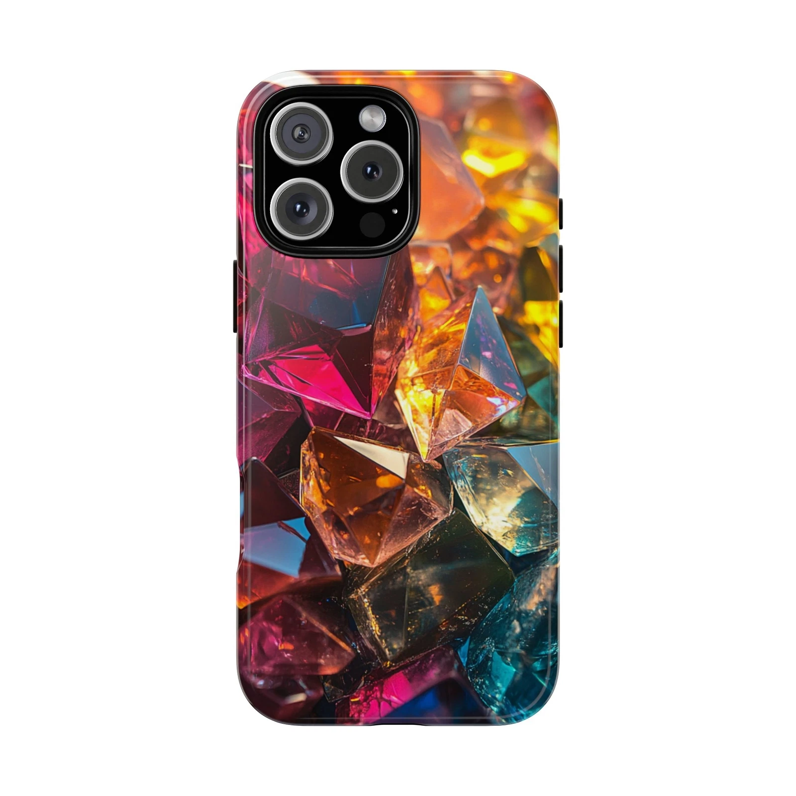 Abstract Crystal Shards Gems Phone Case for iPhone 11 to 16 Pro Max ...