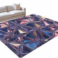Abstract Crystalline Shards Area Rugs 5x8ft Modern Purple Pink Blue ...