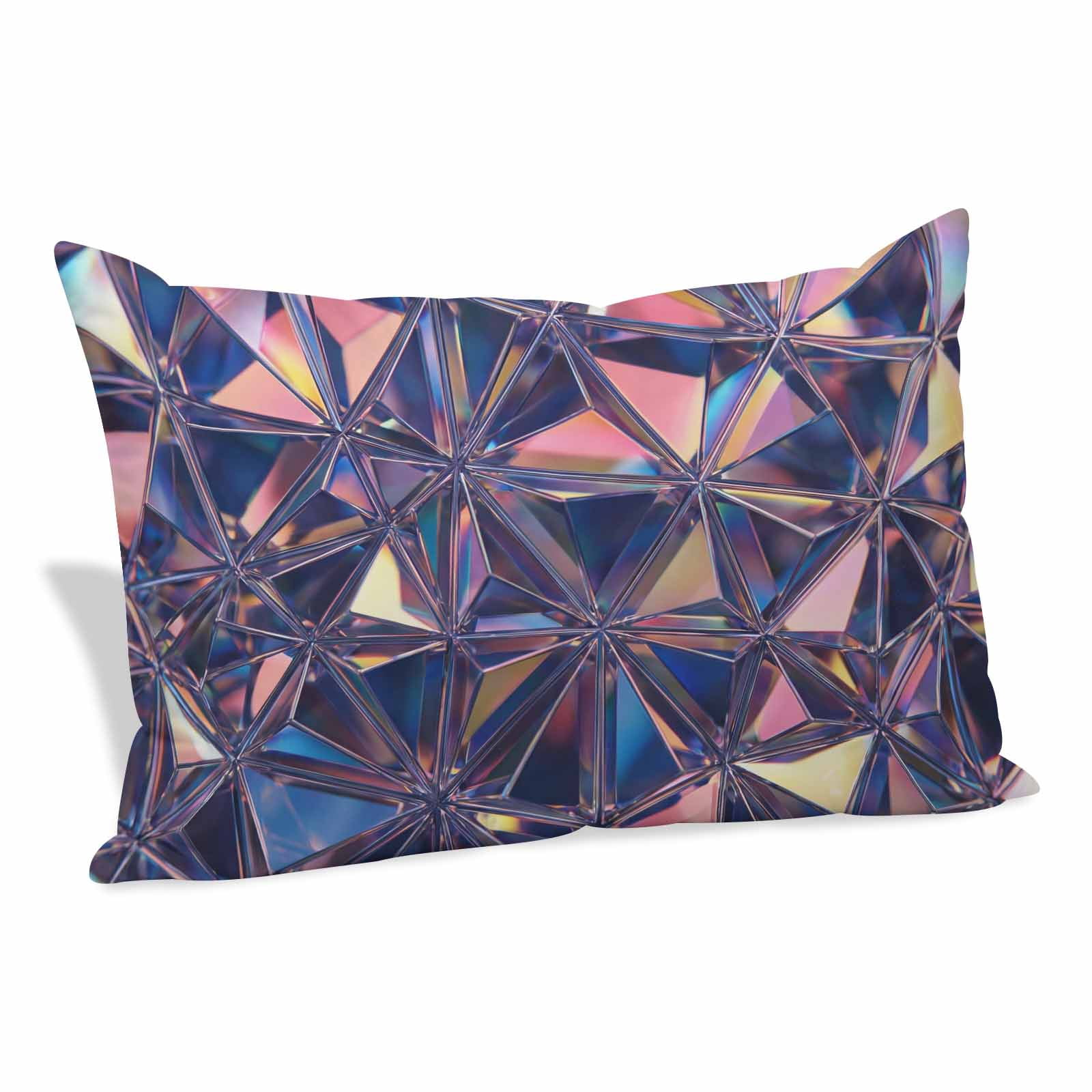 Abstract Crystalline Shards Body Pillow Cover Modern Purple Pink Blue ...