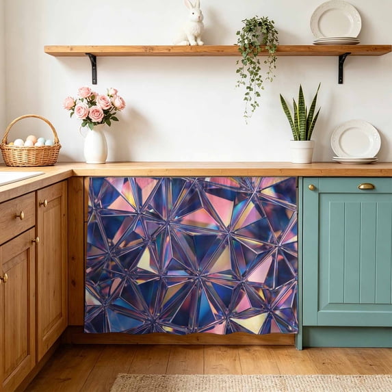 Abstract Crystalline Shards Cabinet Curtains 11" W x 13" L Modern ...