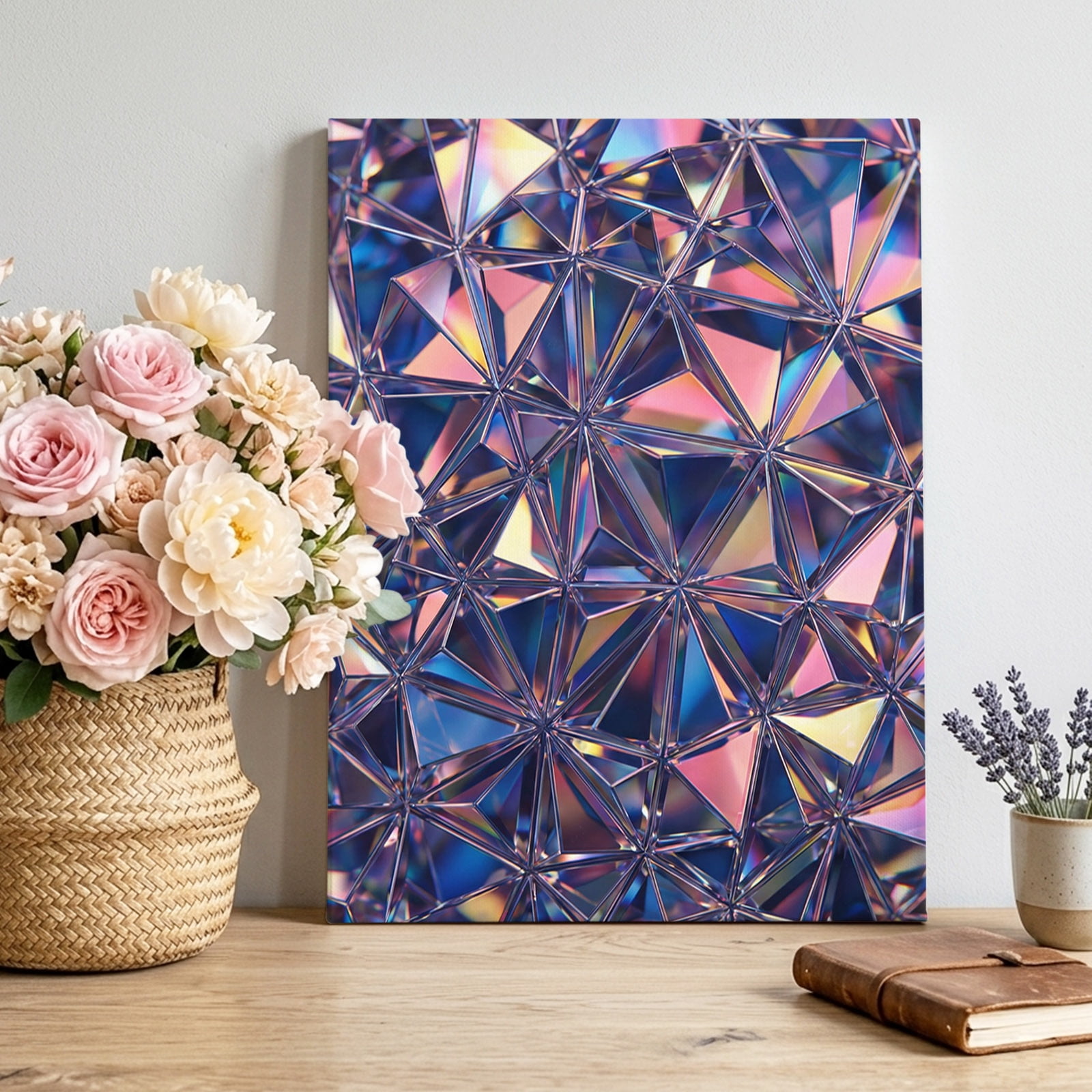 Abstract Crystalline Shards Canvas Wall Art for Living Room, Modern ...