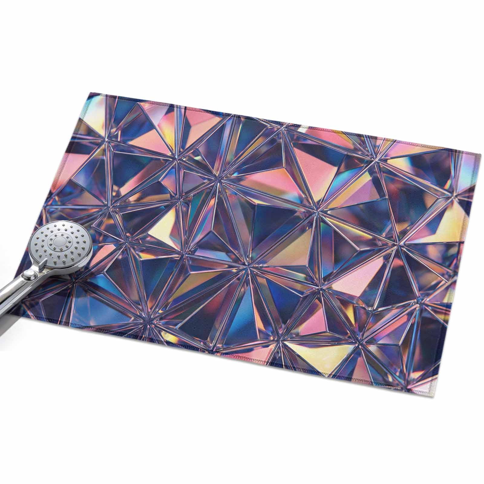 Abstract Crystalline Shards Front Door Rugs 2x3ft Modern Purple Pink ...