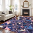 Abstract Crystalline Shards Washable Area Rug 5x8 Modern Purple Pink ...