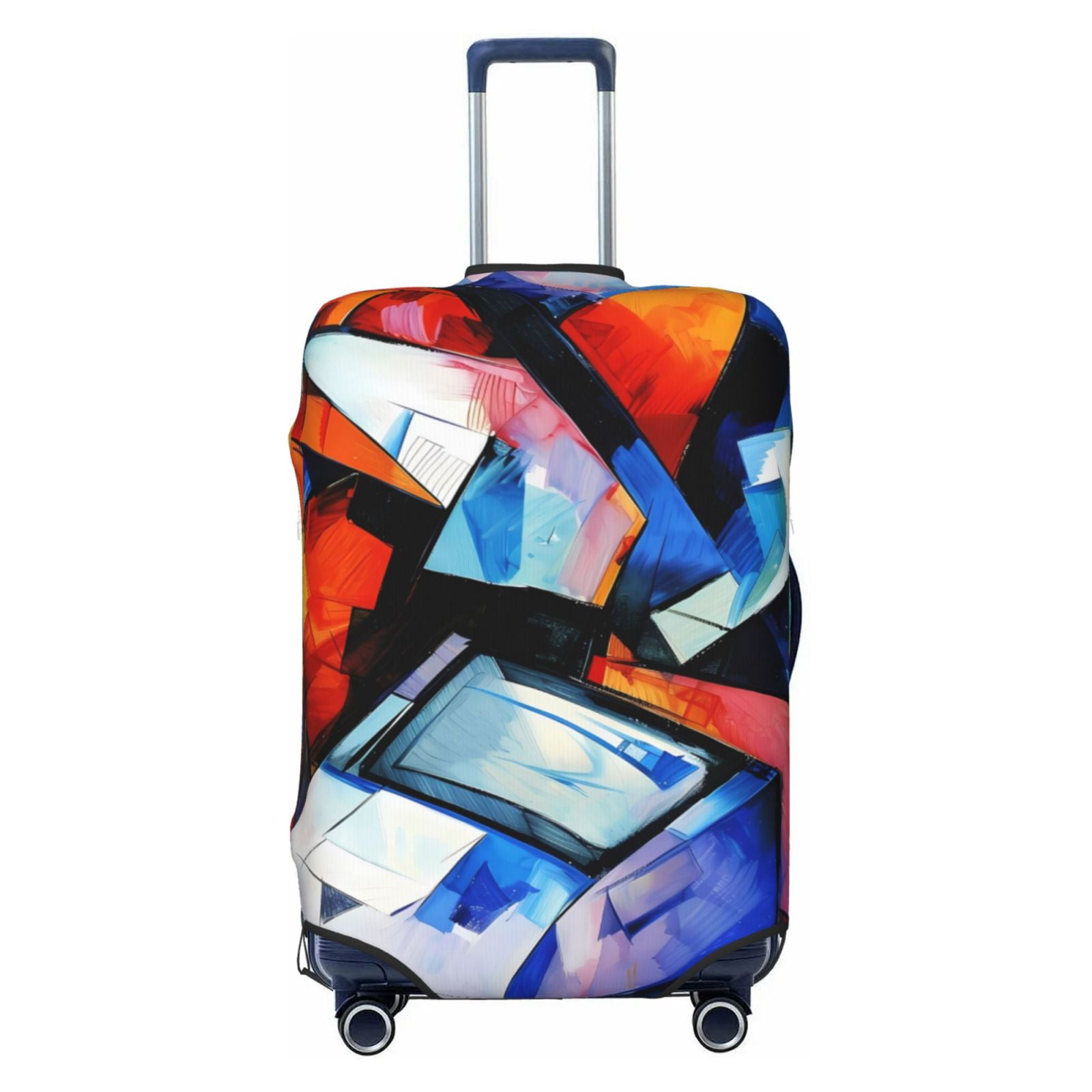 Abstract Cubist Printer Luggage Cover, Suitcase Cover for Luggage Fits ...