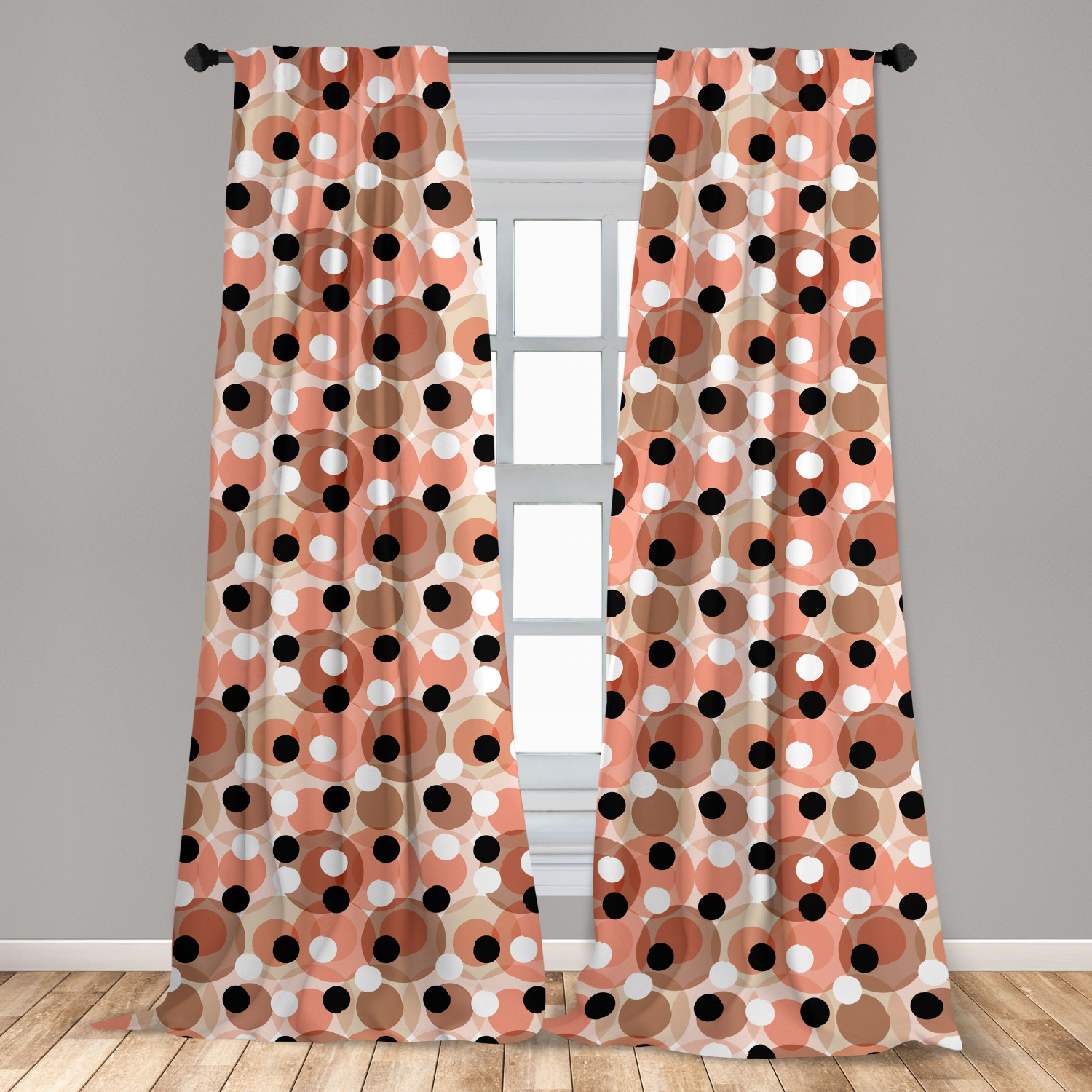 Abstract Curtains 2 Panels Set, Hand Drawn Pastel Toned Grunge ...