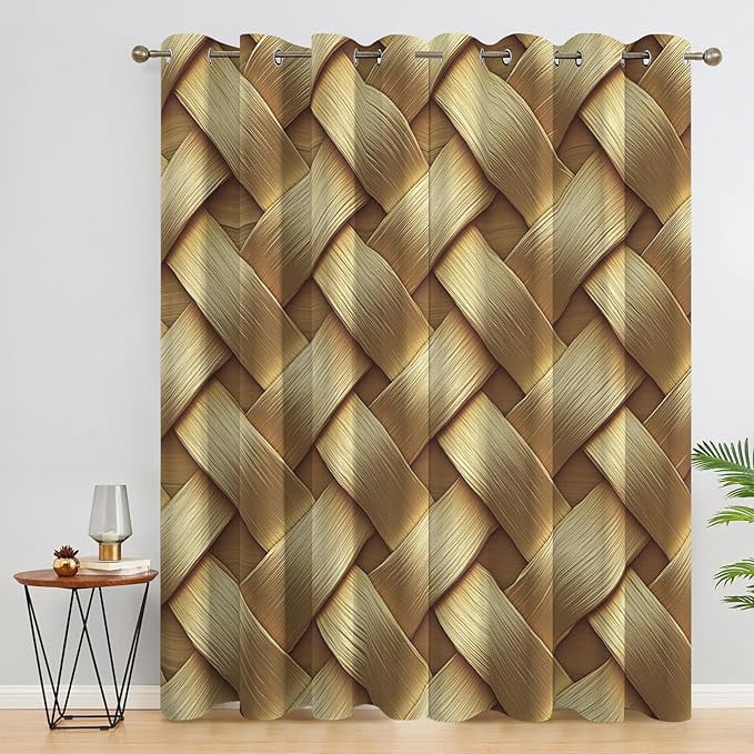 Abstract Curtains - Abstract Curtains, Gold Rustic Window Curtains ...