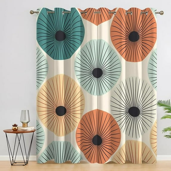 Abstract Curtains For Living Room - Abstract Circle Curtains ...