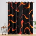 Abstract Curtains for Living Room, Modern Black Orange Pattern Design ...