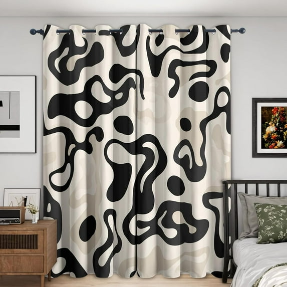 Abstract Curtains For Living Room , Modern Vintage Geometric Pattern ...