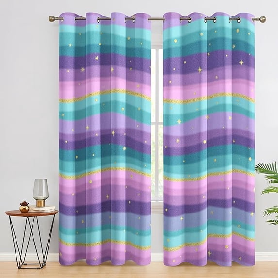 Abstract Curtains for Living Room - Rainbow Curtain for Bedroom Living ...