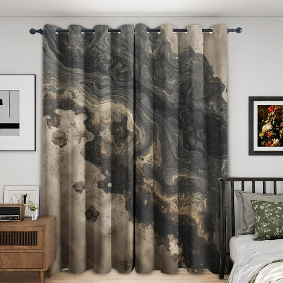 Abstract Curtains For Living Room , Vintage Modern Art Pattern Design ...