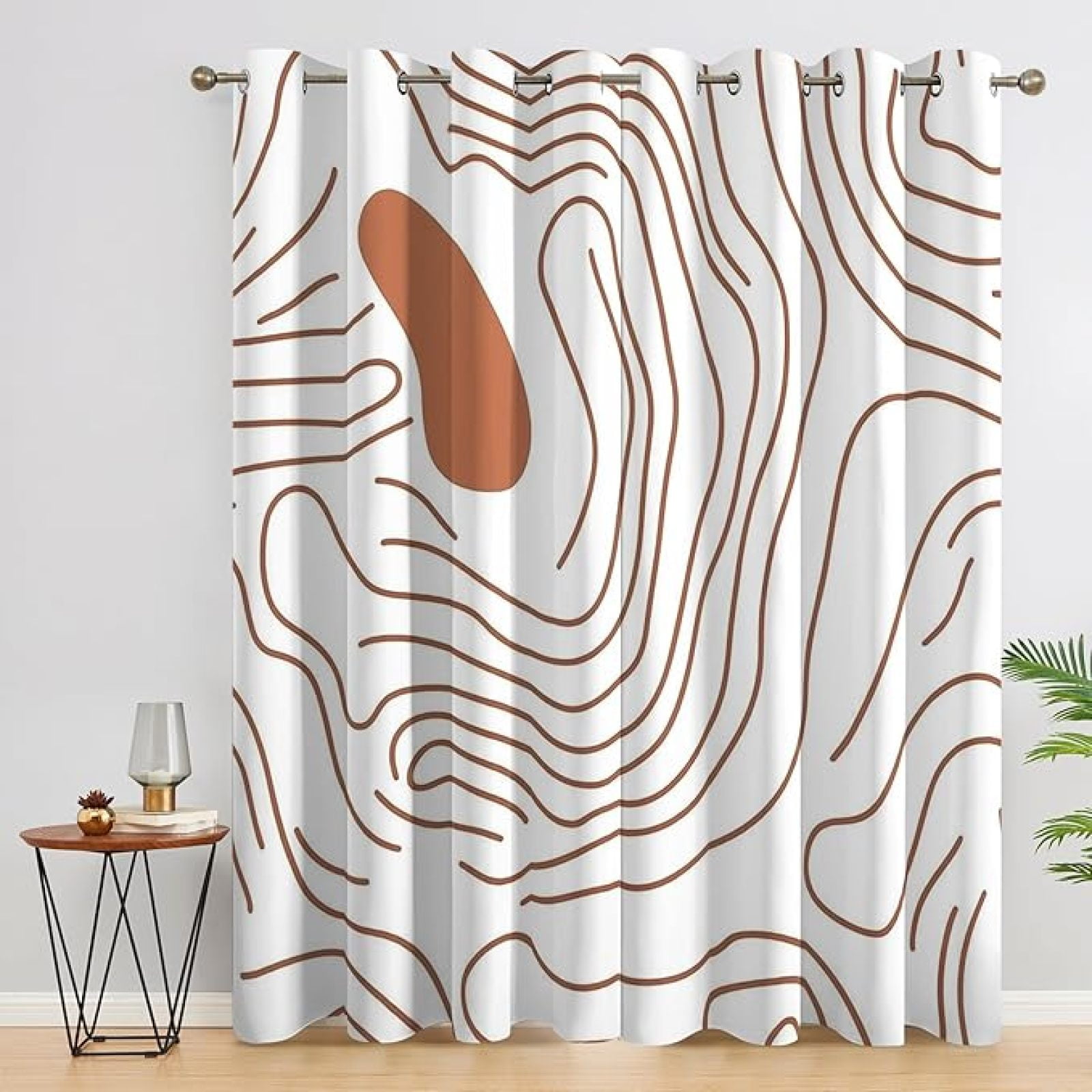 Abstract Curtains - Minimalist Curtains, Abstract Boho Window Curtains ...